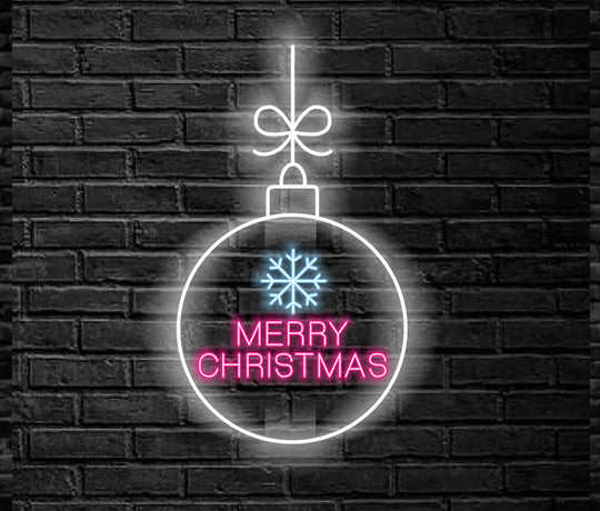 Merry Christmas with Snow LED Neon Signs – Zen Neon